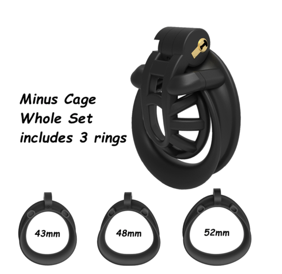 Positive/Negative Chastity Cage Set Minus/Plus Resin Chastity Device ...