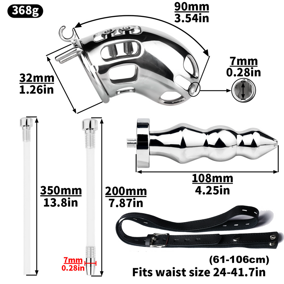 Extreme Cobra Chastity Cage with Urethral Butt Plug and Removable Screw Spikes – KeepMeLocked
