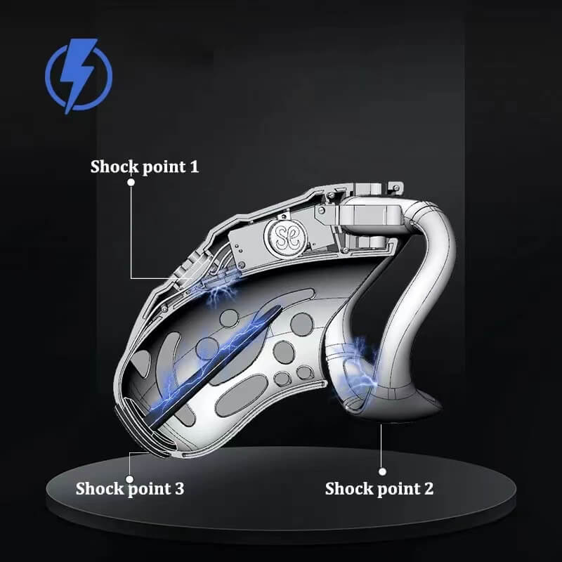 Wireless Remote Shock Electric Chastity Cage with 3 Size Cock Rings ...