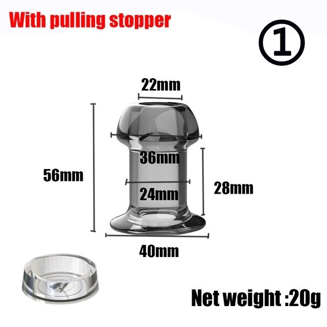 Hollow Speculum Peeking Anal Beads Butt Plug with Stopper | Transparen ...