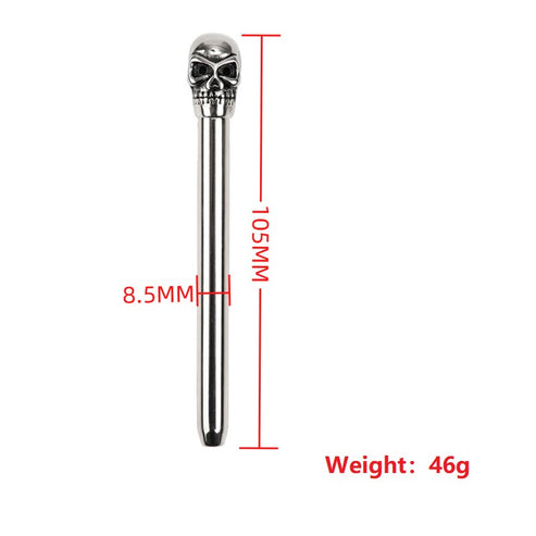 Male Stainless Steel Penis Urethral Sound Plug | Hollow Skull Head Met ...