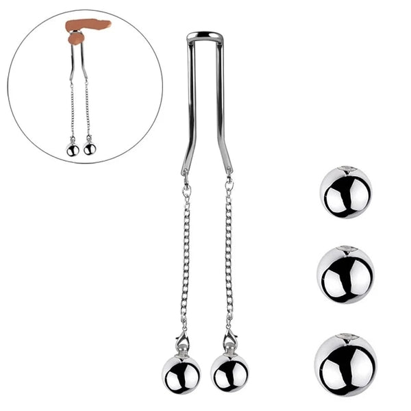 Stainless Steel Ball Stretcher Scrotum | Testicle Heavy Ball Weight Ma ...
